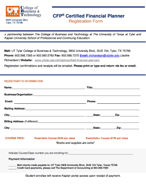 Fillable Online CFP Certified Financial Planner Fax Email Print - pdfFiller