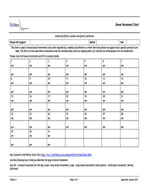 Fillable Online Bowel Movement Chart Fax Email Print - pdfFiller