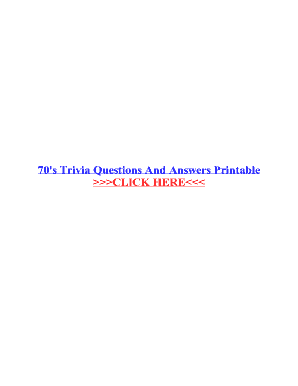 Fillable Online 70's Trivia Questions And Answers Printable Fax Email ...