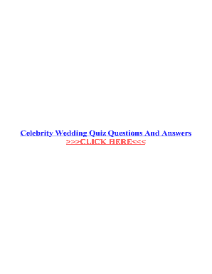Fillable Online Celebrity Wedding Quiz Questions And Fax Email Print ...