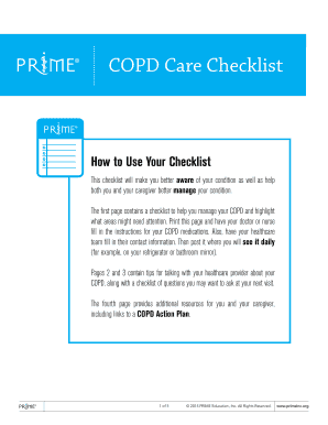 Fillable Online COPD Care Checklist Fax Email Print - pdfFiller