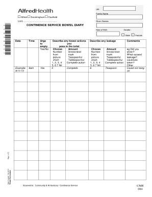 Fillable Online Bristol stool chartFaecalContinence Foundation of ...