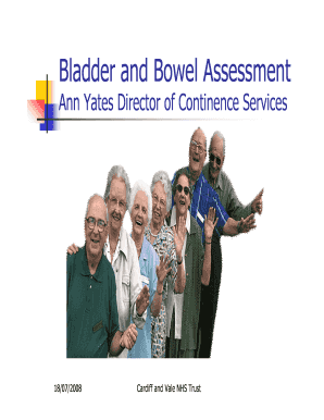 Fillable Online Bladder and Bowel Assessment Fax Email Print - pdfFiller