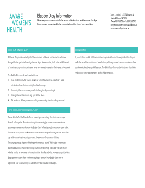Fillable Online Bladder Diary Information Fax Email Print - pdfFiller