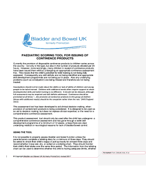Fillable Online PAEDIATRIC SCORING TOOL FOR ISSUING OF Fax Email Print ...