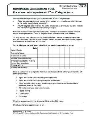 Fillable Online CONTINENCE ASSESSMENT TOOL Fax Email Print - pdfFiller