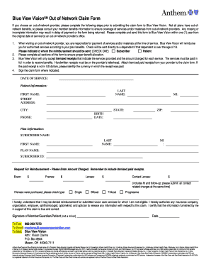 Fillable Online If you choose an out-of-network provider, please ...