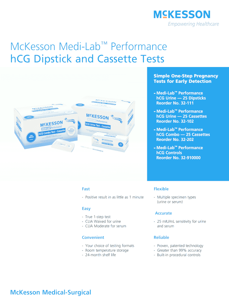 Fillable Online McKesson Medi-Lab Performance Fax Email Print - pdfFiller