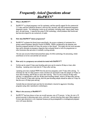 Fillable Online BioPRYN is a blood pregnancy test for ruminants, and ...