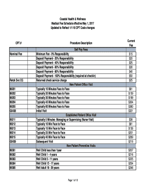 Fillable Online Updated to Reflect 1/1/18 CPT Code changes Fax Email ...
