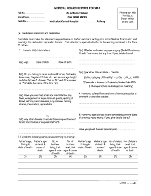Fillable Online MEDICAL BOARD REPORT FORMAT Fax Email Print - pdfFiller