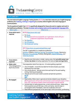 Fillable Online IELTS Vs PTE Vs TOEFL Vs OET Vs Cae. Which English Test ...