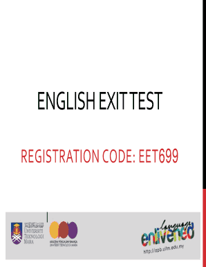 Fillable Online ENGLISH EXIT TEST Fax Email Print - pdfFiller