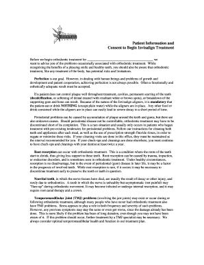 Fillable Online Consent to Begin Invisalign Treatment Fax Email Print ...