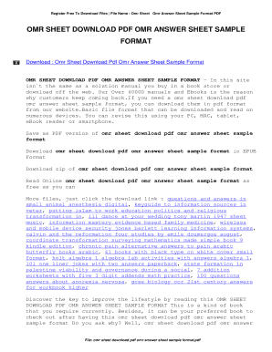 Create Omr Sheet Pdf - Fill Online, Printable, Fillable, Blank | pdfFiller