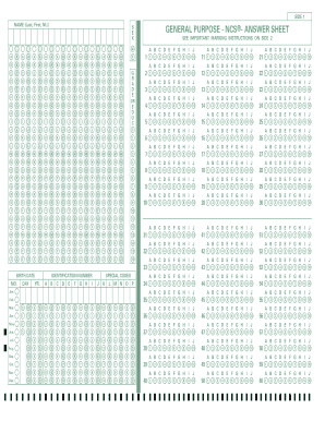 Fillable Online GENERAL PURPOSE - NCS- ANSWER SHEET Fax Email Print ...