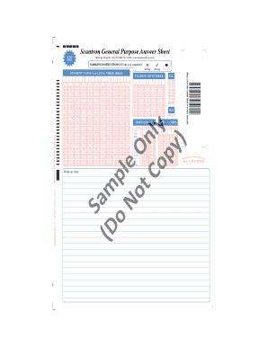 Fillable Online Scantron General Purpose Answer Sheet Fax Email Print ...