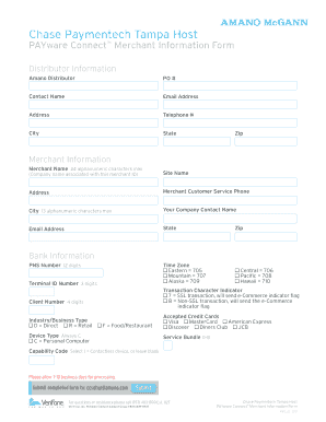 Fillable Online Chase Paymentech Tampa Host Fax Email Print - pdfFiller