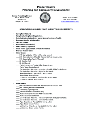 Fillable Online RESIDENTIAL BUILDING PERMIT SUBMITTAL REQUIREMENTS Fax ...