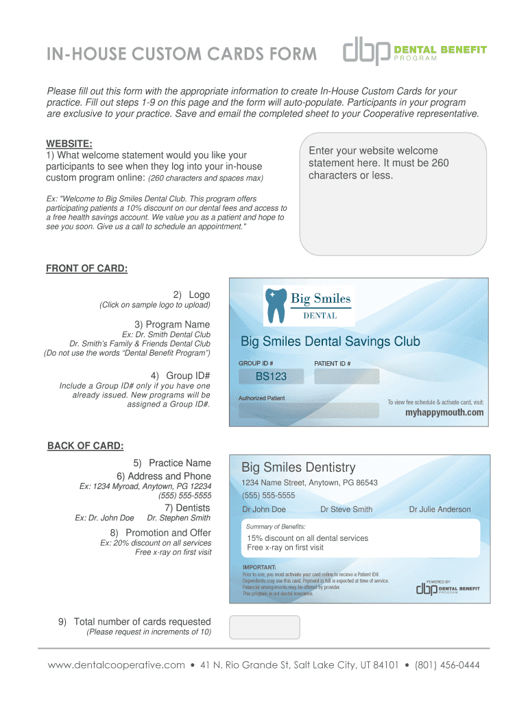 Fillable Online IN-HOUSE CUSTOM CARDS FORM Fax Email Print - pdfFiller