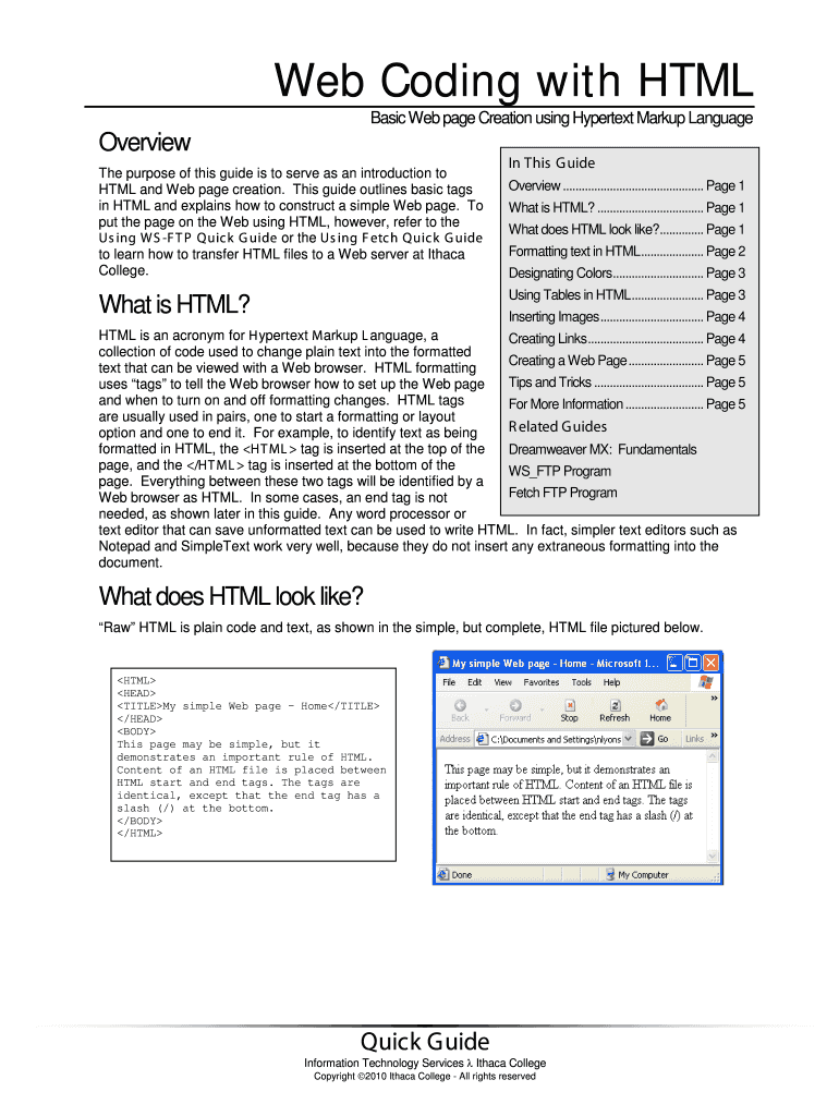 Fillable Online Web Coding with HTML Fax Email Print - pdfFiller