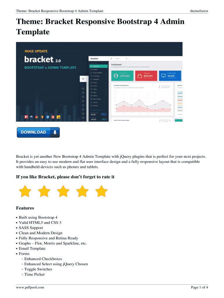 Fillable Online Theme: Bracket Responsive Bootstrap 4 Admin Template ...