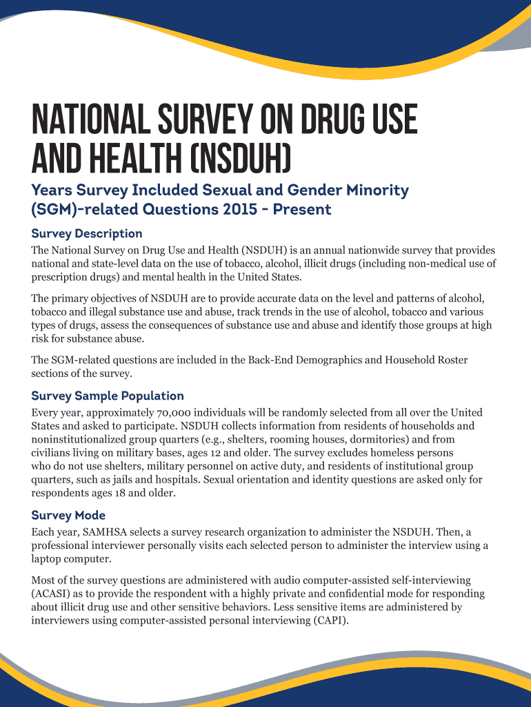 Fillable Online NATIONAL SURVEY ON DRUG USE Fax Email Print - pdfFiller