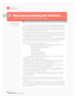 Fillable Online Sleep Apnea Screening and Treatment Fax Email Print ...