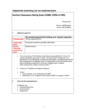 Fillable Online Hamilton Depression Rating Scale (HAMD, HDRS of HRS ...