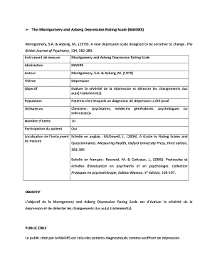 Madrs Scale Printable - Fill Online, Printable, Fillable, Blank | pdfFiller