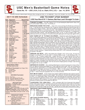 Fillable Online USC Mens Basketball Game Notes Fax Email Print - pdfFiller
