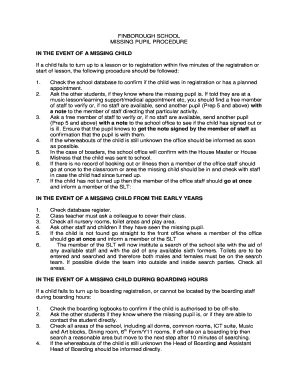Fillable Online MISSING PUPIL PROCEDURE Fax Email Print - pdfFiller