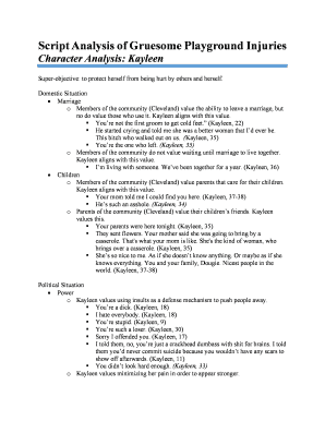 Gruesome Playground Injuries Script Pdf - Fill Online, Printable, Fillable, Blank | pdfFiller