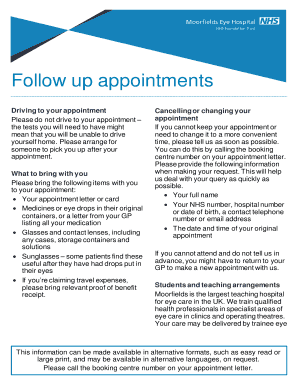 Fillable Online Follow up appointments Fax Email Print - pdfFiller