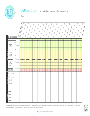 Fillable Online Asthma Diary Fax Email Print - pdfFiller