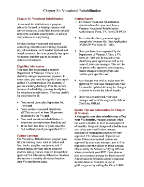 Fillable Online Chapter 31: Vocational Rehabilitation Fax Email Print ...