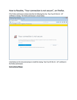 Fillable Online How to Resolve, Your connection is not secure, on ...