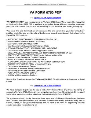Fillable Online Get Instant Access to eBook Va Form 0750 PDF at Our ...