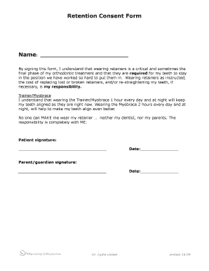 Fillable Online Retention Consent Form Fax Email Print - pdfFiller
