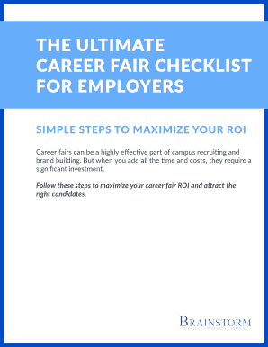 Fillable Online CAREER FAIR CHECKLIST Fax Email Print - pdfFiller