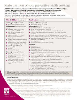 Fillable Online Make the most of your preventive health coverage Fax ...