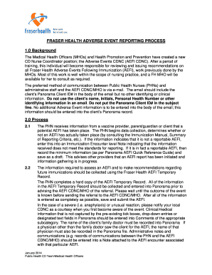 Fillable Online FRASER HEALTH ADVERSE EVENT REPORTING PROCESS Fax Email ...