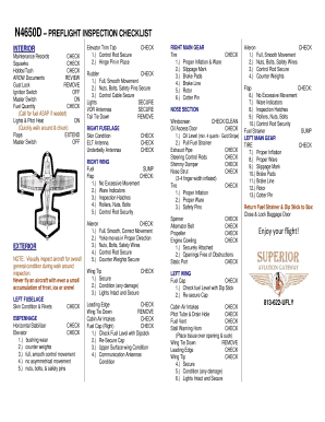 Fillable Online N4650D PREFLIGHT INSPECTION CHECKLIST Fax Email Print ...