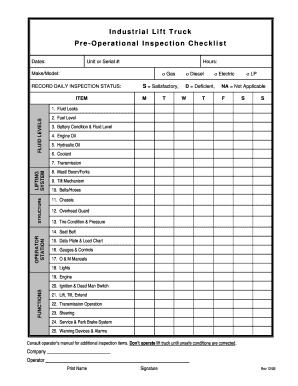 Fillable Online Industrial Lift Truck Fax Email Print - pdfFiller