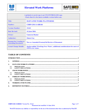Fillable Online Elevated Work Platforms Fax Email Print - pdfFiller