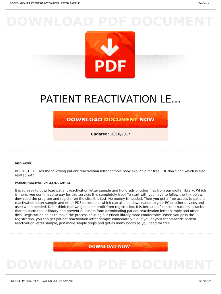 Fillable Online BOOKS ABOUT PATIENT REACTIVATION LETTER SAMPLE Fax ...