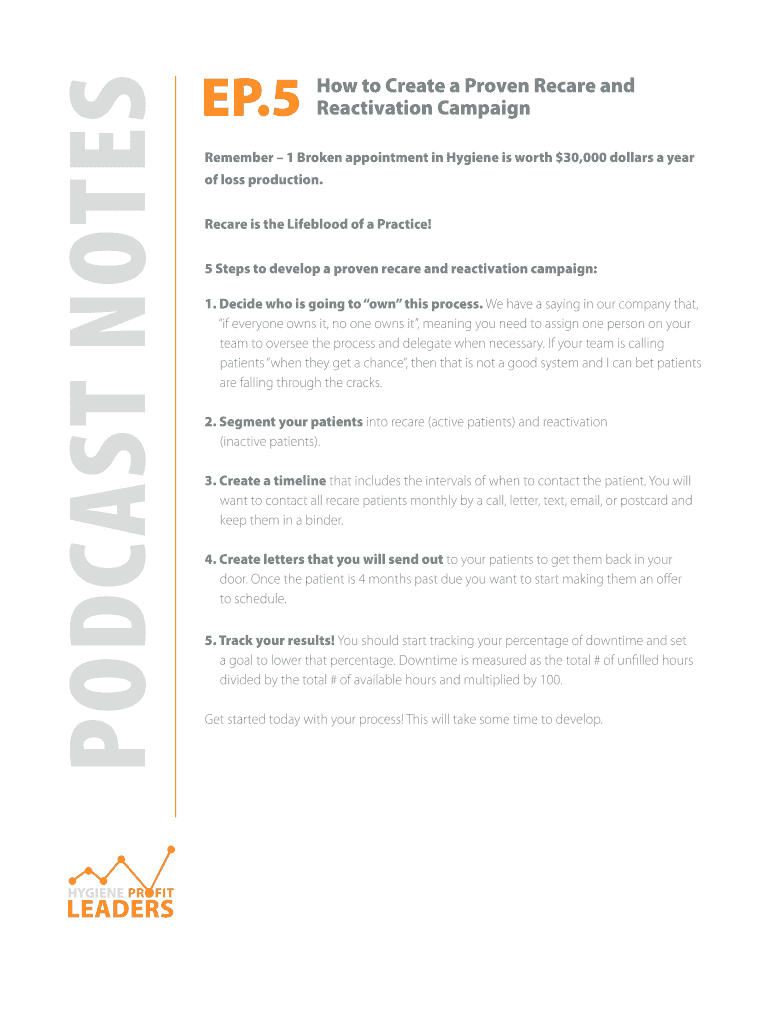 Fillable Online PODCAST NOTES Fax Email Print - pdfFiller