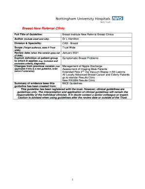 Fillable Online Breast New Referral Clinic Fax Email Print - pdfFiller