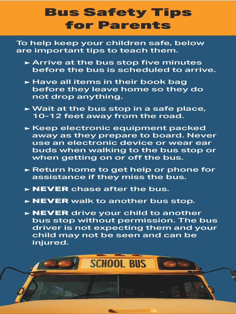 Fillable Online Bus Safety Tips Fax Email Print - pdfFiller
