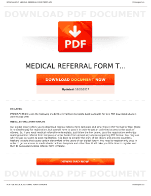 Fillable Online BOOKS ABOUT MEDICAL REFERRAL FORM TEMPLATE Fax Email ...